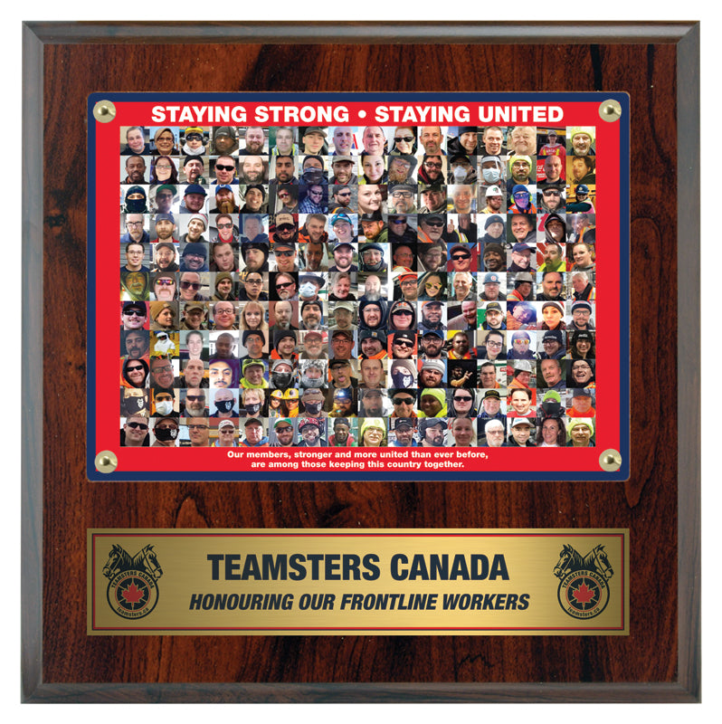 9X9" PICTURE PLAQUE CHERRYWOOD - GOLD PLATE/FULL COLOR PICTURE PRINT