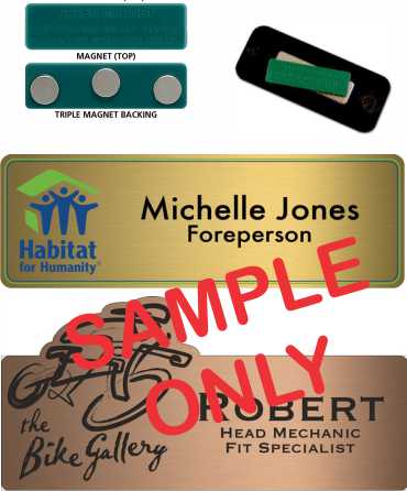 Name Tag with Magnetic Backing